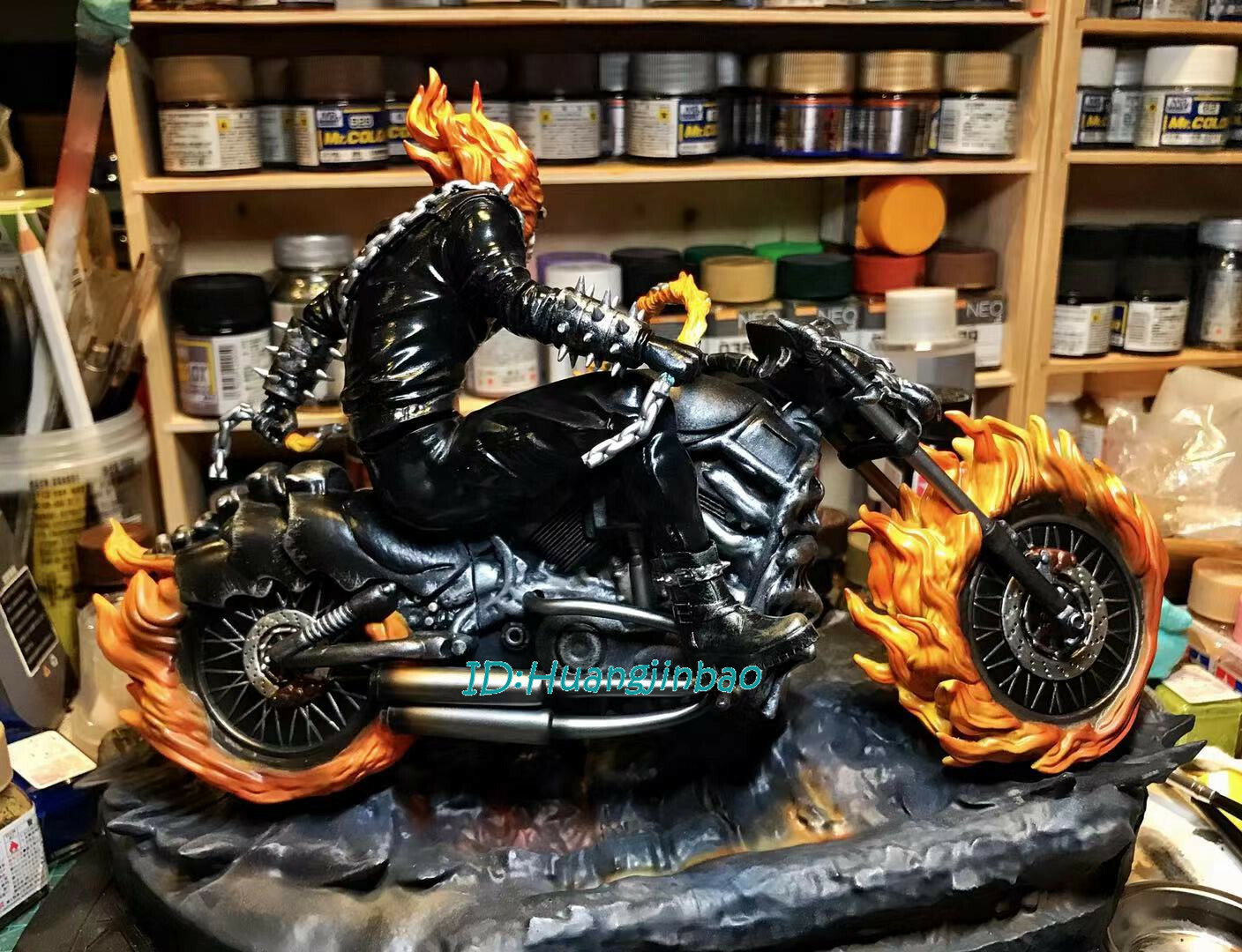 1/10 Ghost Rider Model Resin Figurine Painted Statue Collection In ...