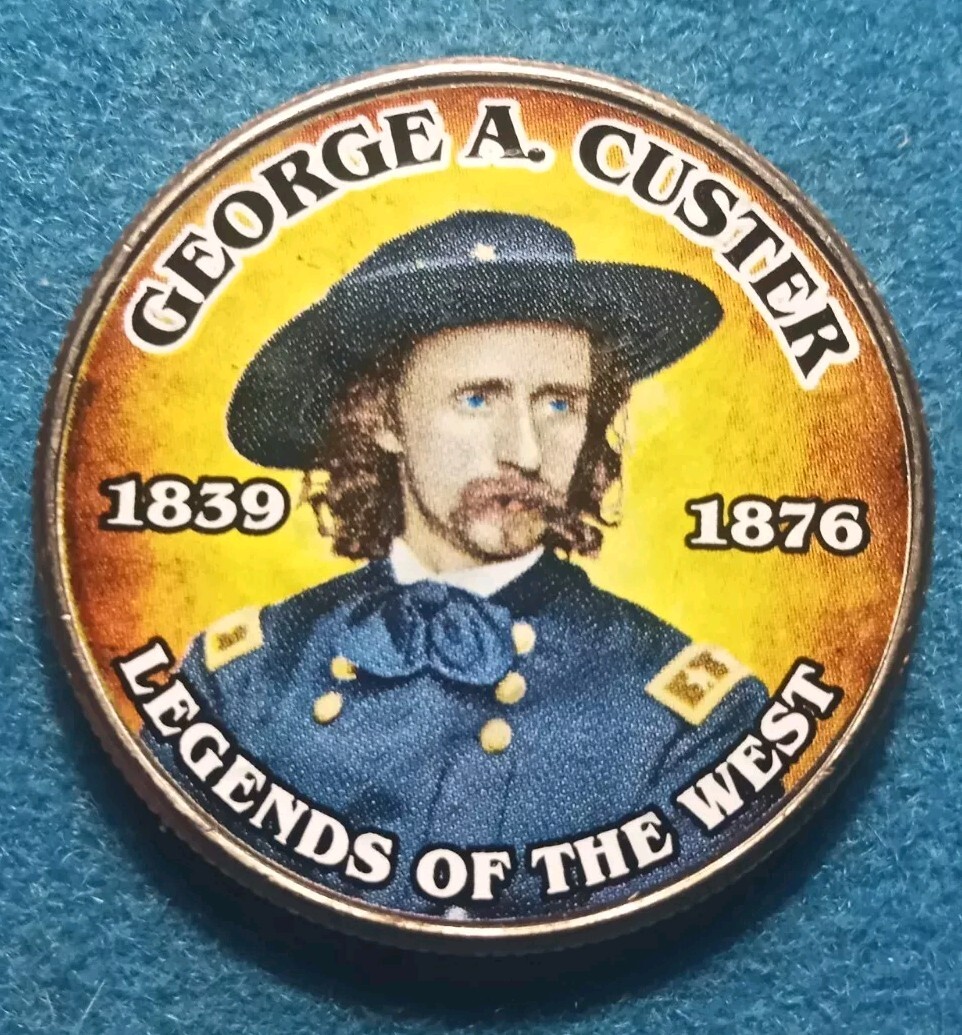 Colorized Kennedy Half Dollar 50C George Custer Legends of the West ...