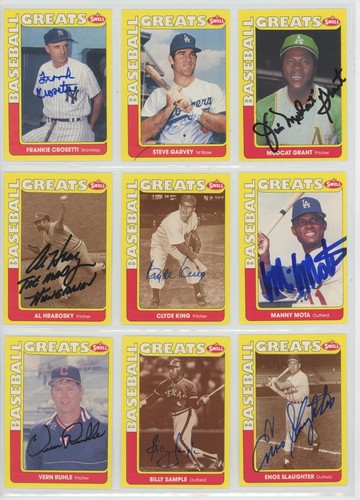 Lot of 13 Diff Signed 1990 Swell Baseball Greats Cards Auto w B&E ...