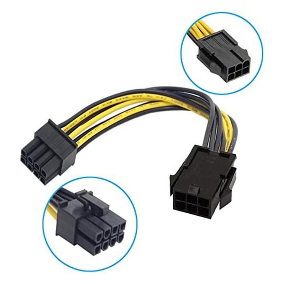 PCIe Adapter From 6 Pin Motherboard To 8 Pin GPU For Video Card Power ...