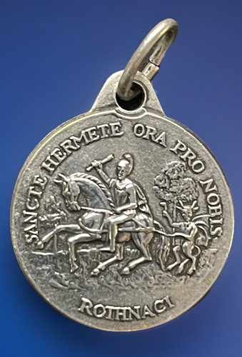 Vintage Catholic Sancte Hermete Silver Tone Religious Medal | eBay