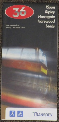 Vintage Transdev route 36 Ripon to Leeds bus timetable leaflet 2009 | eBay