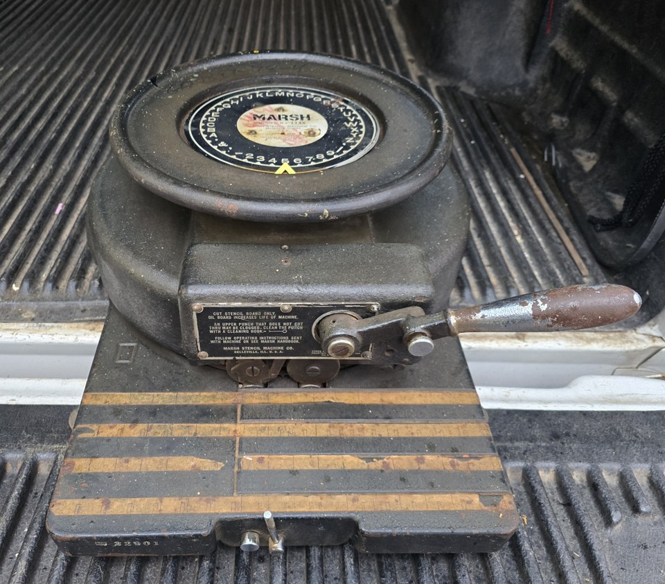 1940's Marsh Model R 1" Stencil Cutting Machine | eBay