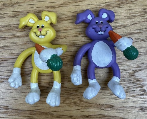 Lot of 2 Russ Ben D Bunny Rabbit Easter Spring Bendy Posable Bendable 2 ...