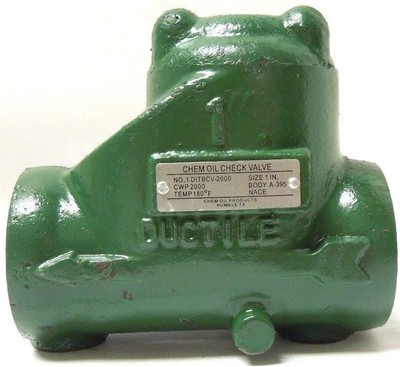 1" NPT 2000 CWP Swing Check Valve Ductile Iron Screwed Cap NACE PLT-F ...