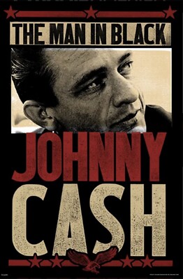 JOHNNY CASH MAN IN BLACK 24X36 POSTER ICONIC CONCERT ROCK MUSIC WALK ...