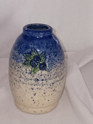 Richard Johnson pottery vintage small raised blueberry design light ...