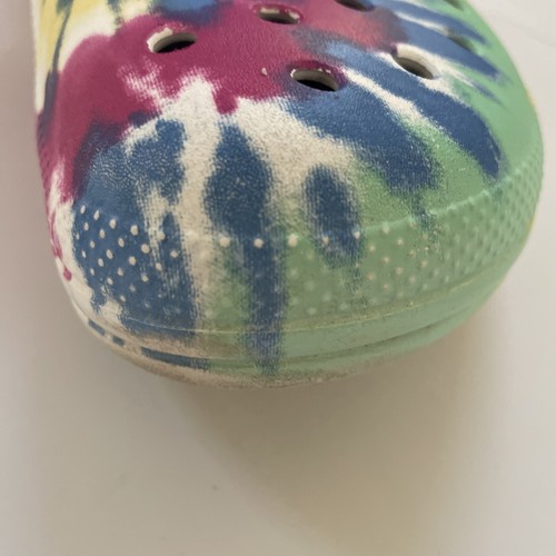 Crocs Fleece Lined Clog Multicolor Tie Dye Fuzzy Lining Mens 6 Womens 8 ...