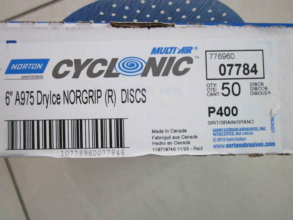 NORTON A975 DRY ICE NORGRIP DISCS 6" P400 BOX OF 50 | eBay