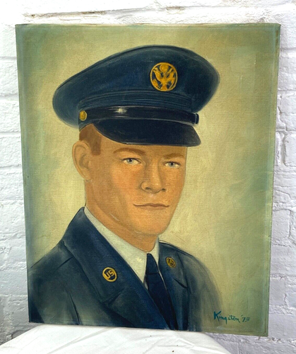 1973 US Air Force Airman's Oil On Canvass Portrait Painting | eBay