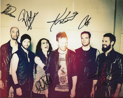 Within Temptation REAL hand SIGNED Photo #3 COA Autographed Sharon den ...