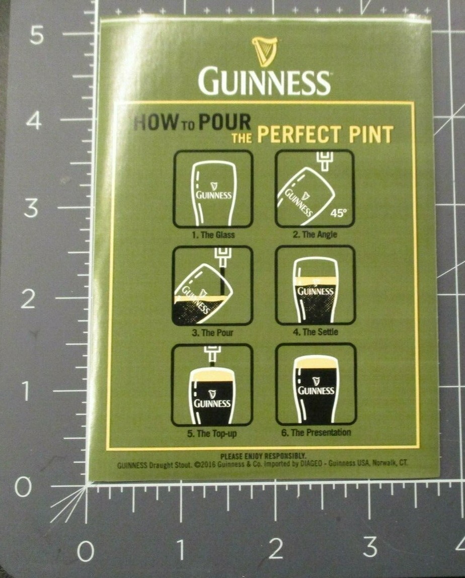 GUINNESS Irish Stout ireland How 2 Pour STICKER decal craft beer ...