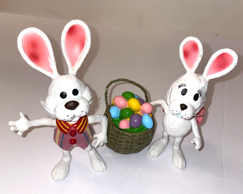 Peter Cottontail and Donna Figures with Easter Basket Rakin Bass ...