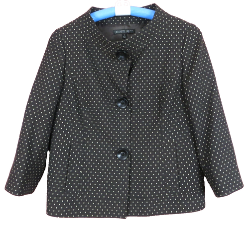 CJ0760 LAFAYETTE 148 NY Women's Cotton Jacket 3/4 Sleeve Geometric ...