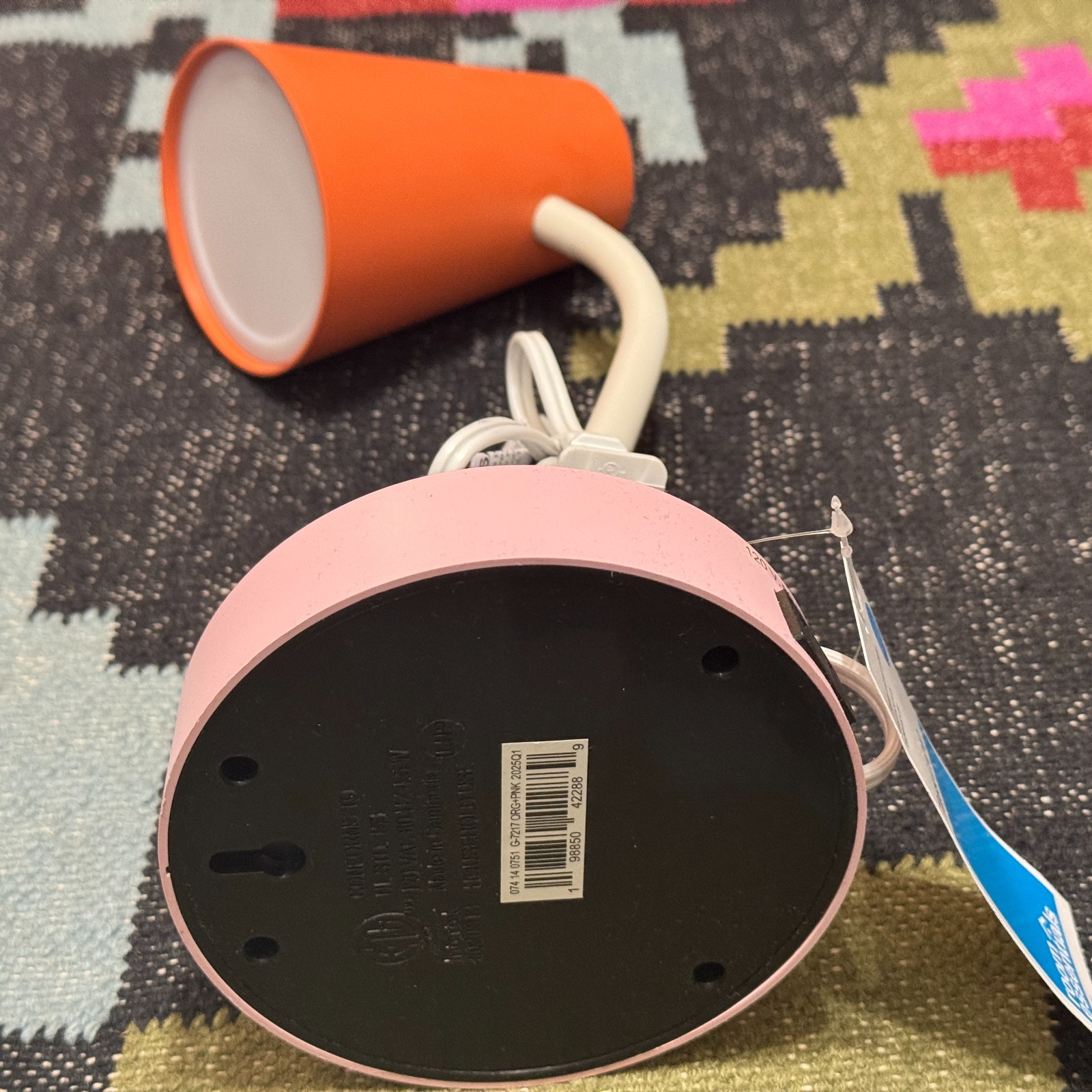 Room Essentials™ Task Table Lamp, Orange/Pink/White Color Block | eBay