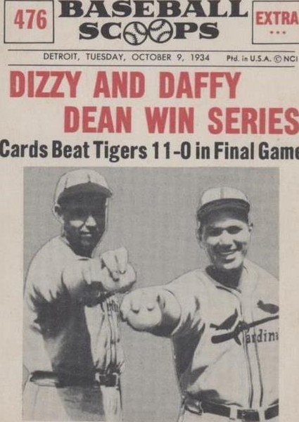 1961 Nu-Cards Baseball Scoops - #476 Dizzy Dean, Paul Dean for sale ...