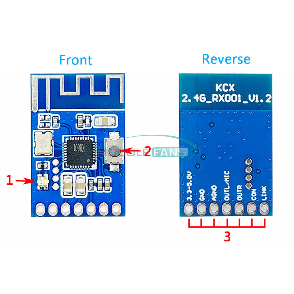 2.4Ghz Wireless Microphone Audio Signal Transmitting / Receiving Module ...