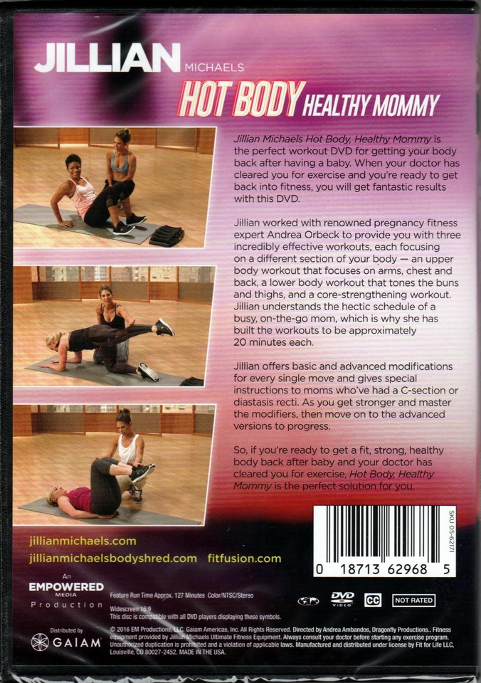 JILLIAN MICHAELS in HOT BODY & HEALTHY MOMMY on a DVD of POSTNATAL ...