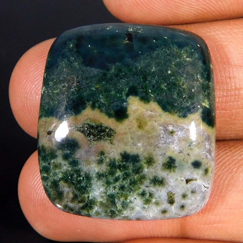 41.55Cts. Natural Amazing ORBICULAR Ocean Jasper Cushion Cabochon Loose ...