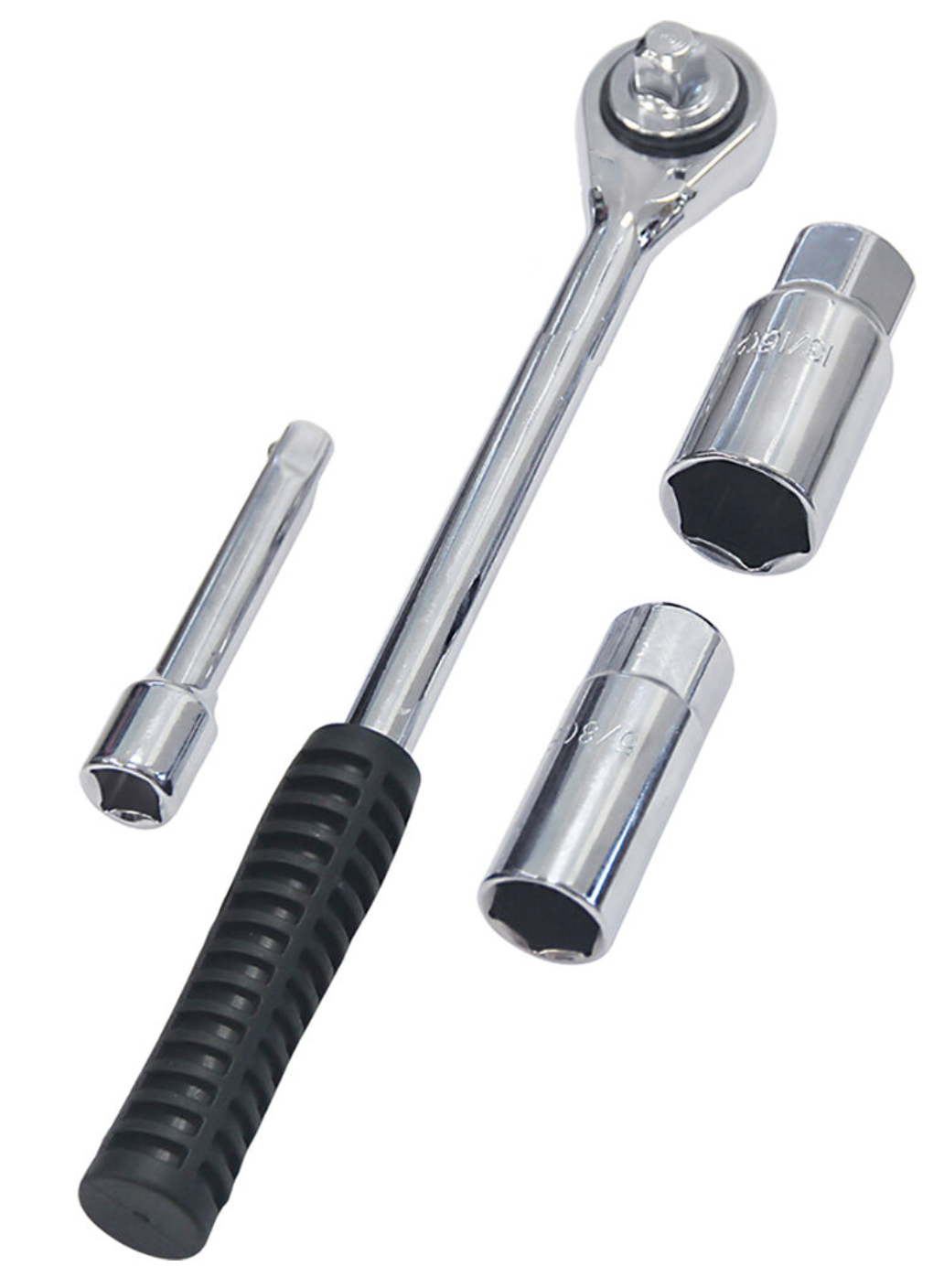 4PC SPARK PLUG TUNING KIT SOCKET DRIVE CAR RATCHET EXTENSION BAR DIY ...