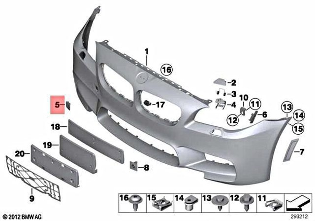 BMW OEM 13-16 M5 Front Bumper-tow Hook Eye Cap Cover 51118047375 for ...