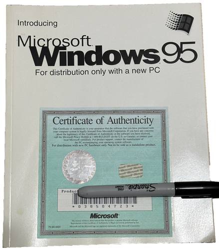 Microsoft Windows 95 Booklet/Manual With Certificate Of Authenticity | eBay