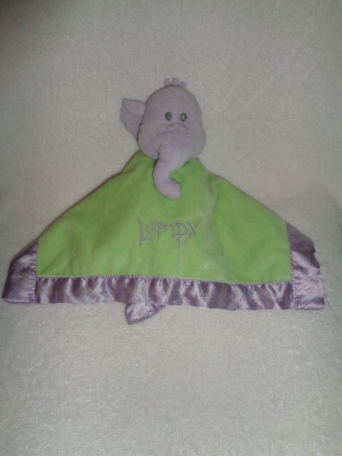 Elephant Disney Lumpy Pooh Heffalump Plush Purple Green Baby Security ...