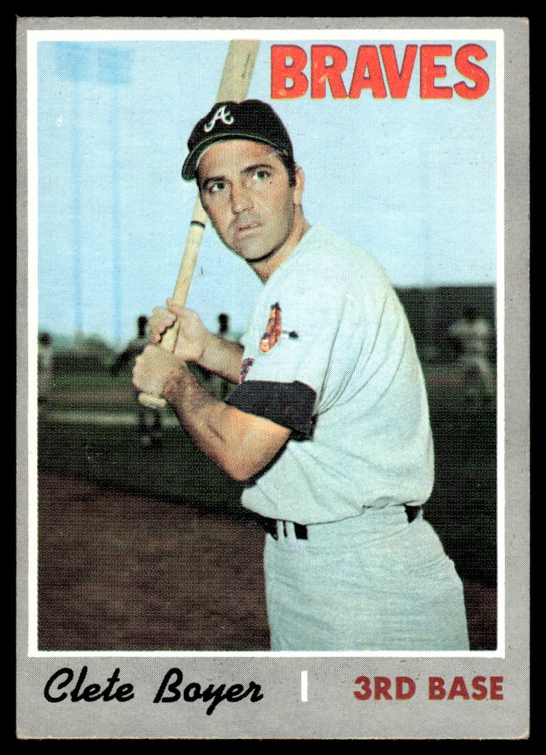1970 Topps Baseball Card Clete Boyer Atlanta Braves #206 EX+ | eBay