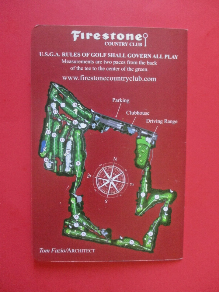 vtg - Golf scorecard - FIRESTONE COUNTRY CLUB cc - West Course - Akron ...