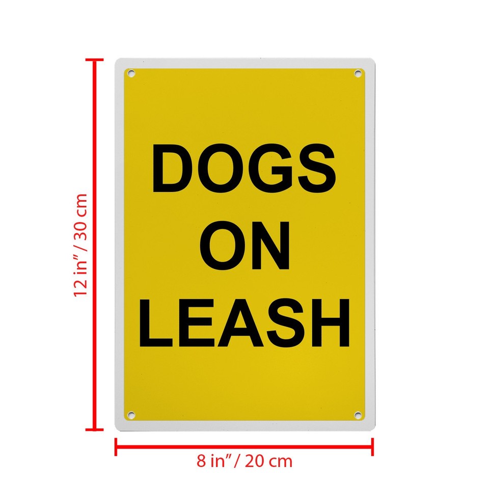Dogs On Leash Sign, 8.5 x 11 in" OSHA Compliant Beware of Dog Sign ...