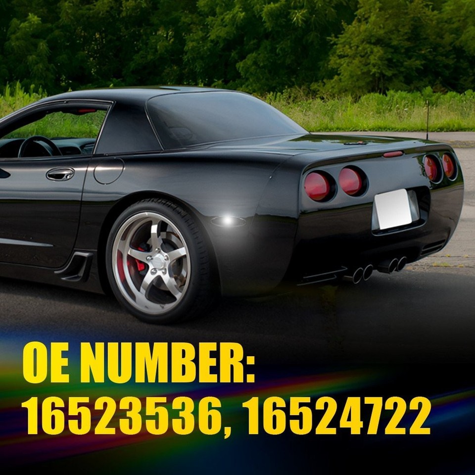 For 1997-2004 Chevrolet Chevy Corvette C5 Smoked Rear LED Side Marker ...