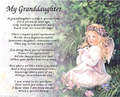MY GRANDDAUGHTER PERSONALIZED ART POEM MEMORY BIRTHDAY GIFT | eBay