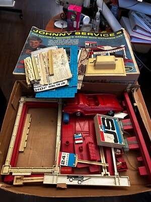 TOPPER JOHNNY SERVICE GAS STATION WITH CAR C. 1960s with Box | eBay