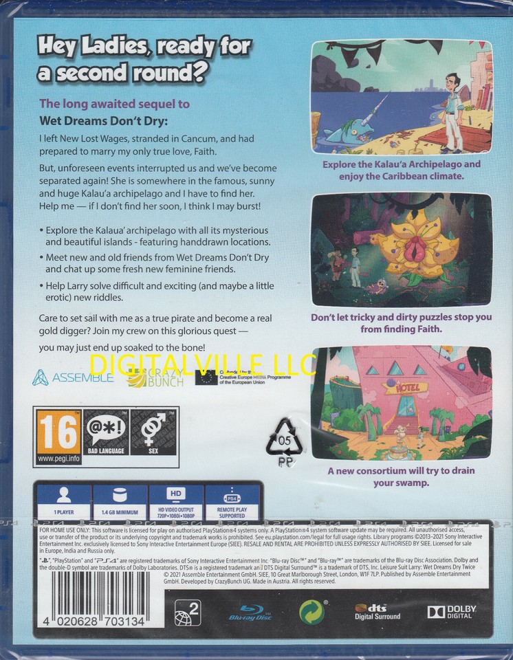 Leisure Suit Larry Wet Dreams Dry Twice PS4 Brand NewFactorySealed ...