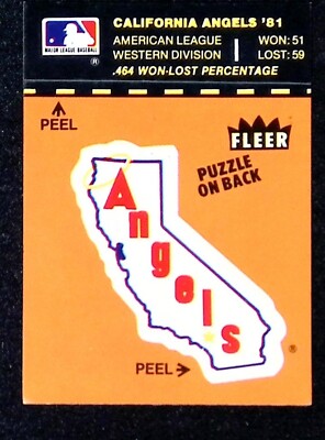 California Angels 1982 FLEER Team Logo Baseball Sticker - High Grade ...