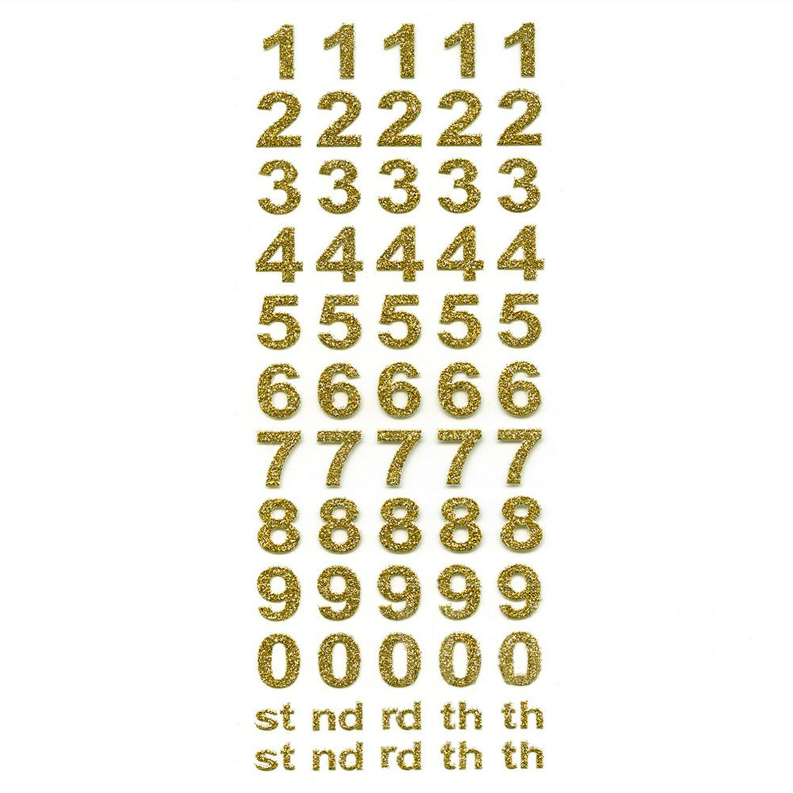 BOLD GOLD GLITTER NUMBER STICKERS Self Adhesive Craft Birthday Wedding ...