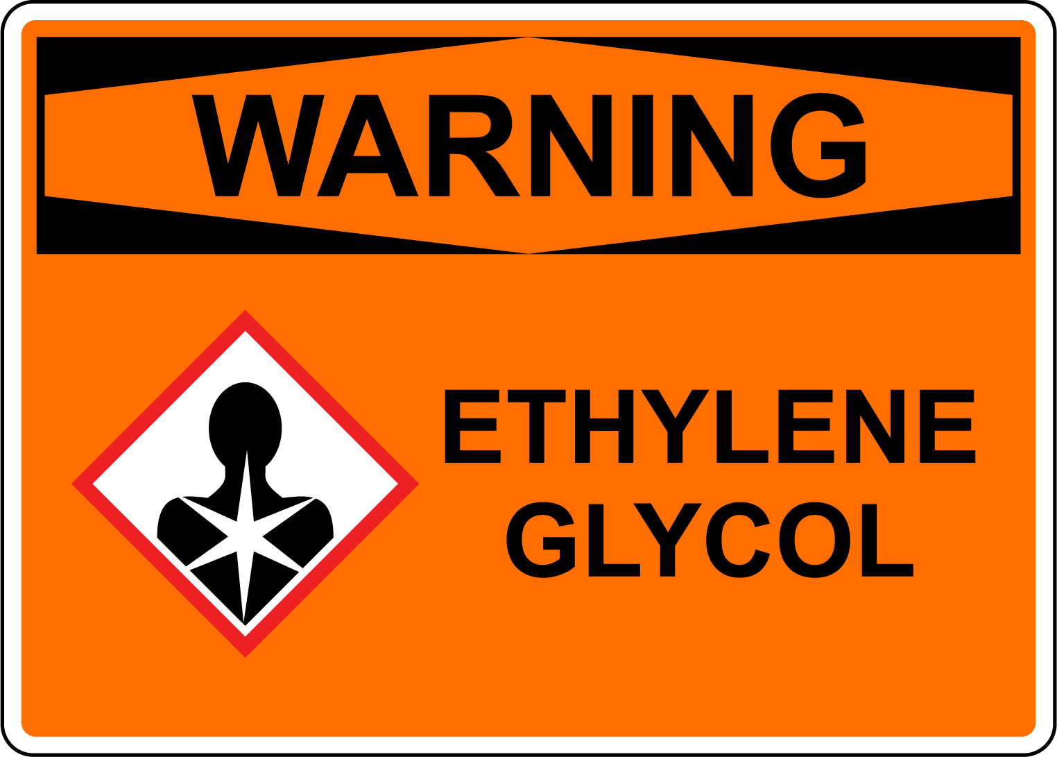 WARNING ETHYLENE F GLYCOL | Laminated Vinyl Decal Sticker Label | eBay