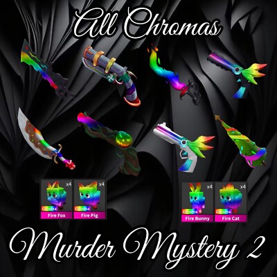 Murder Mystery 2 MM2 All Chromas and Godlies - In Game Items - Quick ...