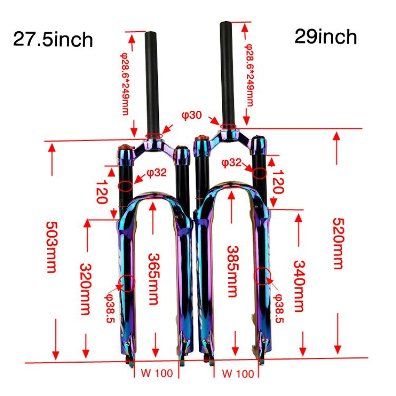 MTB Fork Mountain Bike Air Supension 26/27.5/29 Inch Forks Damping ...