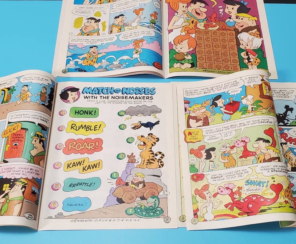 Vtg Flintstones Cartoon Denny's Fun Book Comics Lot (3) Volumes Hanna ...