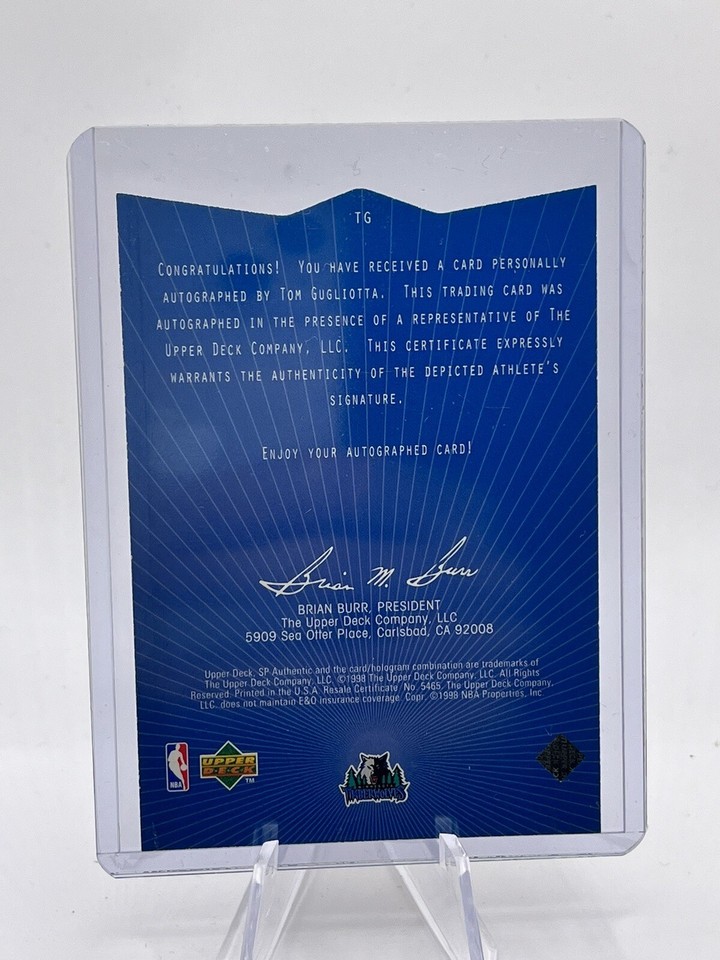 1997-98 Upper Deck Sign of the Times Auto Tom Gugliotta Timberwolves | eBay
