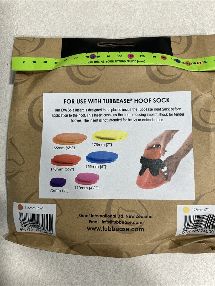 NEW Pair TUBBEASE EVA SOLE INSERTS Orange XL 165mm Tender Hoof Pain ...
