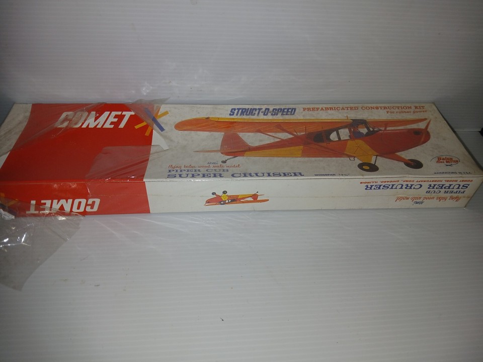 COMET PIPER CUB SUPER CRUISER 13" WINGSPAN #2302 STRUCT-O-SPEED BALSA ...