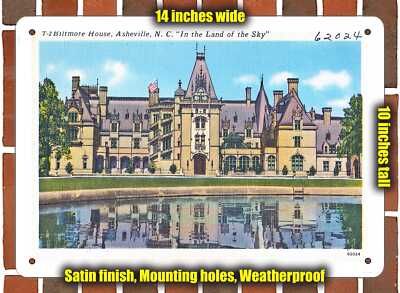 Metal Sign - North Carolina Postcard - T-2. Biltmore House, Asheville ...