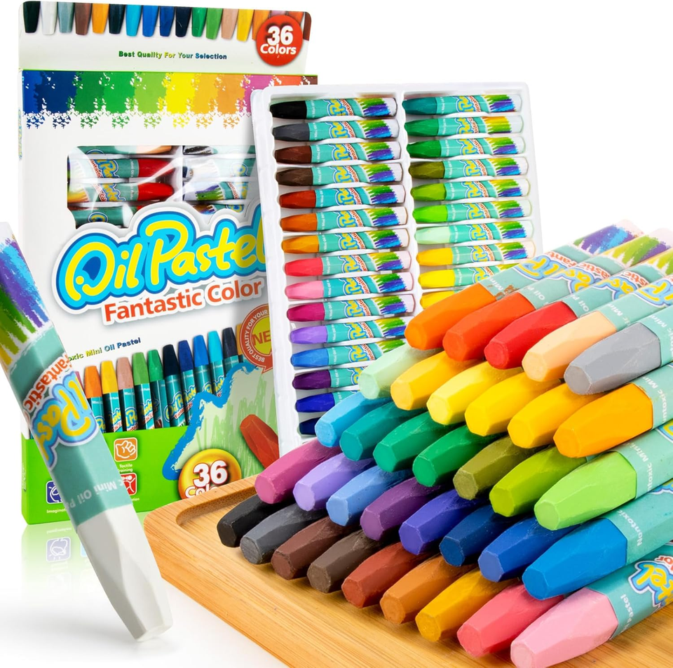 36Colors Oil Pastels Set - Crayons Bulk Washable Crayon Soft Oil ...
