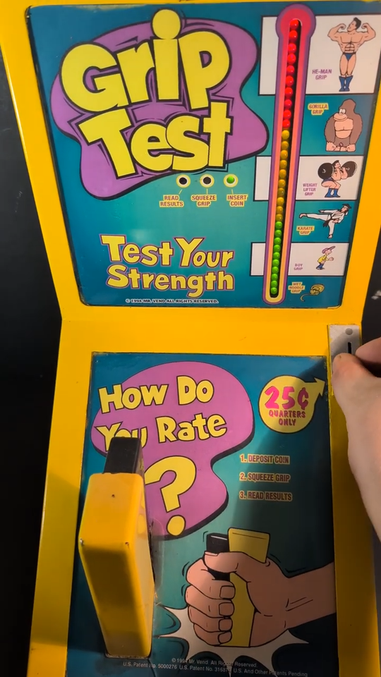 Vtg Mr Vend Talking Hand Grip Test Strength Game Arcade .25 Cent ...