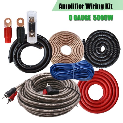 5000W 0 Gauge Complete Amplifier Install Wiring Kit Audio Subwoofer ...