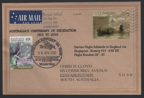 2001 Australia QANTAS Centenary Federation SIGNED Adelaide - England UK ...