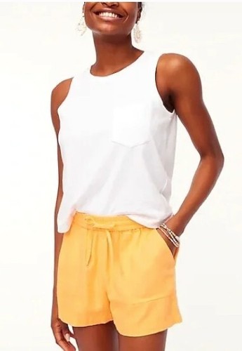 J Crew Point Sur Womens Linen Marigold Gold Drawstring Shorts Size ...