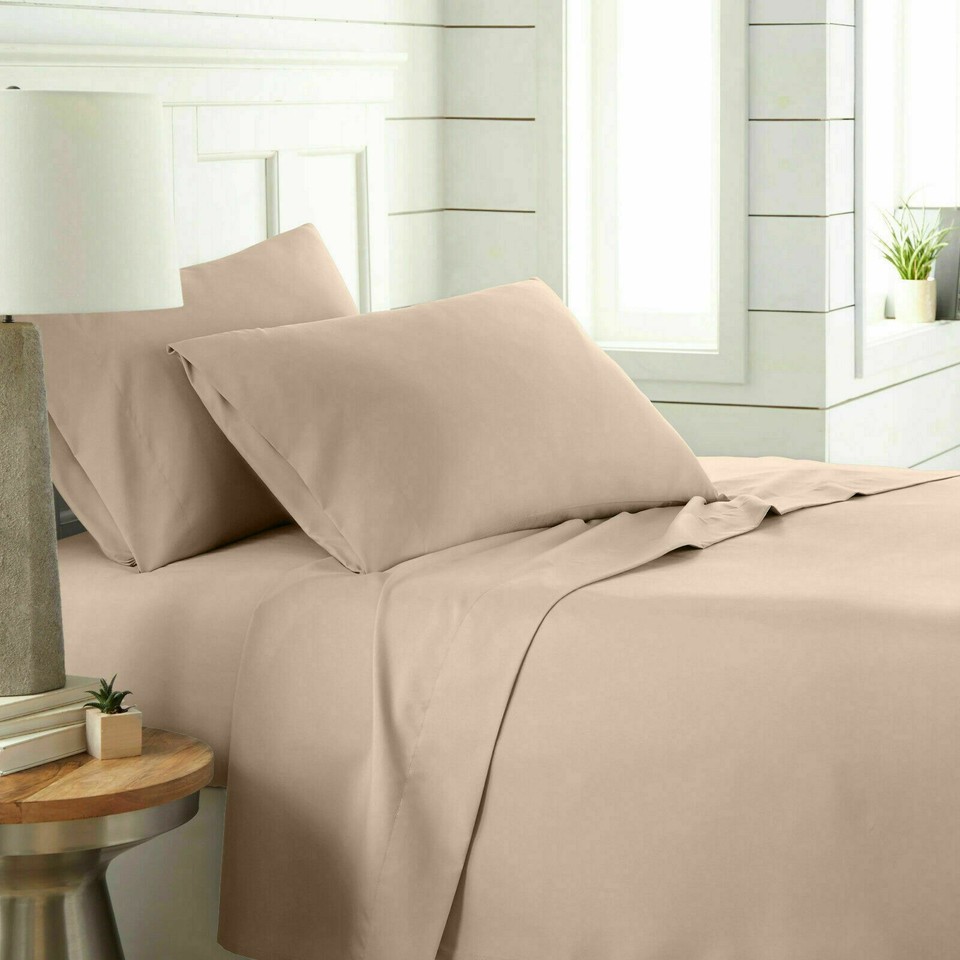 Hotel Quality Sheet Set/Fitted/Flat 1000 TC 100%Cotton ALL Size & solid ...